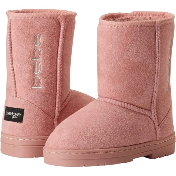 bebe | Shoes | New Bebe Pastel Pink Microsuede Sherpa Rubber Sole Slip ...